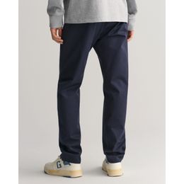 Chinohose Gant "REGULAR TWILL CHINOS" Gr. 33, Länge 30, blau (marine), Herren, Twill, Obermaterial: 98% Baumwolle, 2% Elasthan, Hosen, Regumit gefütterten Seitentaschen