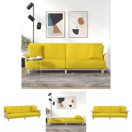 Schlafsofa mit Armlehnen Hellgelb Stoff - Sofas - Gelb - The Living Store