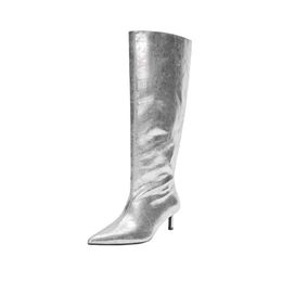 Pull&Bear Pull&Bear Stiefel Damen Größe 39 silber Winterschuhe