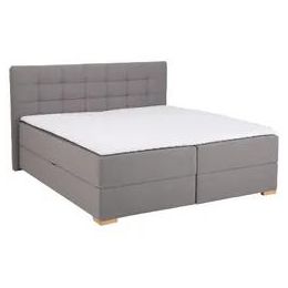 Boxbett Home Affaire "Olivet", grau, B:214cm L:210cm, Komplettbetten, in 4 Farben, 4 Breiten, 2 Matratzenarten, auch in Überlänge 220 cm