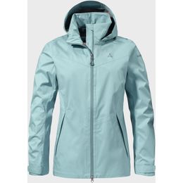 Schöffel Outdoorjacke SCHÖFFEL "2.5L Jacket Aiplspitz L", Damen, Gr. 36, blau (8025, blau), Oberstoff : 100% Polyester, sportlich, regular fit, hoch geschlossener Ausschnitt, Langarm, Jacken