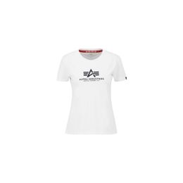 T-Shirt Alpha Industries "Alpha Industries Women - T-Shirts New Basic T Glitter Women" Gr. L, weiß, Damen, Obermaterial: 100% Baumwolle, Shirts