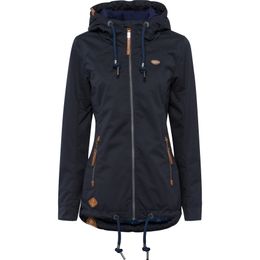 Funktionsjacke Ragwear "ZUZKA" Gr. M (38), blau (navy), Damen, Web, Obermaterial: 100% Polyester. Futter: 100% Polyester, unifarben, kontrastfarbene Details, Jacken, stylische Übergangs-Outdoor-Jacke Water repellent coating