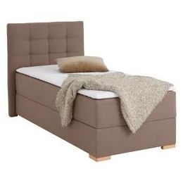 Boxbett Home Affaire "Olivet", braun (hellbraun), B:104cm L:210cm, Komplettbetten, in 4 Farben, 4 Breiten, 2 Matratzenarten, auch in Überlänge 220 cm