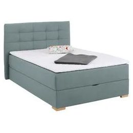 Boxbett Home Affaire "Olivet", blau (petrol), B:154cm L:230cm, Komplettbetten, in 4 Farben, 4 Breiten, 2 Matratzenarten, auch in Überlänge 220 cm