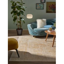 benuta Nest Waschbarer Teppich Miray Beige/Gelb 80x150 cm - Vintage-Stil Teppich im Used-Look