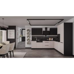 K&uuml;chen-Preisbombe Winkelk&uuml;che ARONA + SIENA 280x270 K&uuml;chenzeile Eckk&uuml;che K&uuml;che Kaschmir + Schwarz