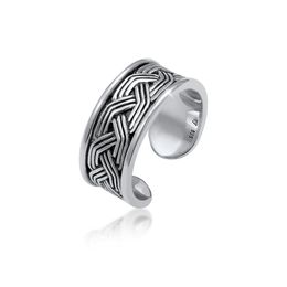 Silberring Kuzzoi "Herren Bandring Ornament Design Offen 925 Silber", silber, Fingerringe, Herren, Resizable, ohne Stein, Silber 925 (Sterlingsilber)