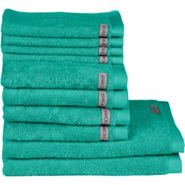 Handtuch Set Ross "Sinfonie", blau (karibik), Handtuch-Sets, 10 tlg., Frottier, Frottier, Obermaterial: 100% Baumwolle, unifarben, beinhaltet Gästetücher, Handtücher und Badetücher