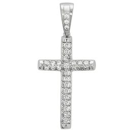 Ketten-Anhänger Firetti "Schmuck Geschenk Silber 925 Halsschmuck Anhänger Kreuz", bunt (silberfarben, weiß, weiß), Schmuckanhänger, Herren, Silber 925 (Sterlingsilber), 5,52 g, mit Zirkonia (synth.)