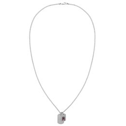 Kette mit Anhänger Tommy Hilfiger "Schmuck Edelstahl Halsschmuck Venezianerkette", bunt (edelstahlfarben, dunkelblau, dunkelrot), Halsketten, Herren, Edelstahl, L: 61cm B: 2mm, B:2mm