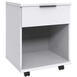 Rollcontainer wimex "Norderney, B/T/H 46/40/58cm in 2 Farben", weiß, B:46cm H:58cm T:40cm, Spanplatte, Rollwagen, 1 Schublade und 1 offenes Fach, auf Kunststoffrollen