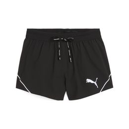 Laufshorts Puma "RACEDAY ULTRAWEAVE 3" Split Shorts Damen", Damen, Gr. L, Normalgrößen, schwarz, Obermaterial: 100% Polyester; Innenhose: 100% Polyester; Unterer Bund: 89% Polyester, 11% Elasthan, unifarben, regular fit, Hosen