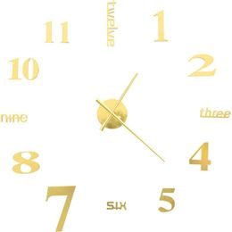 vidaXL - 3D-Wanduhr Modernes Design 100 cm xxl Golden