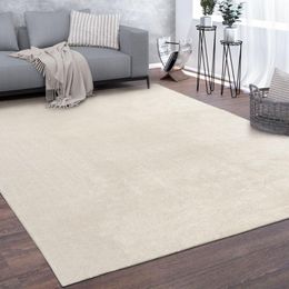 Paco Home - Teppich, Kurzflor-Teppich Für Wohnzimmer, Soft, Weich, Waschbar, In Beige 80x300 cm