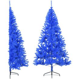 Künstlicher Halb-Weihnachtsbaum，Kunstbaum mit Ständer Blau 210 cm PVC vidaXL