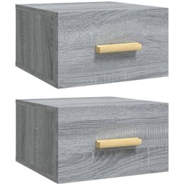 Wand-Nachttische 2 Stk. Grau Sonoma 35x35x20 cm vidaXL