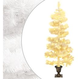 Spiral-Weihnachtsbaum mit Topf und LEDs，Kunstbaum Weiß 120 cm PVC vidaXL