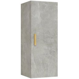 vidaXL - Wandschrank Betongrau 34,5x34x90 cm Holzwerkstoff