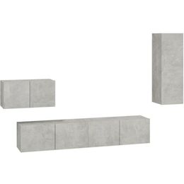 vidaXL - 4-tlg. TV-Schrank-Set Betongrau Holzwerkstoff