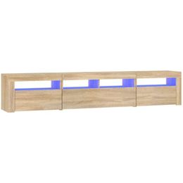 vidaXL - TV-Schrank mit LED-Leuchten Sonoma-Eiche 210x35x40 cm