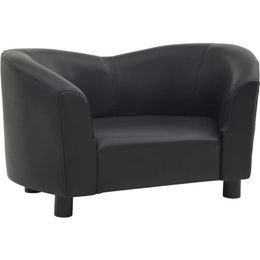 vidaXL - Hundesofa Schwarz 67x41x39 cm Kunstleder