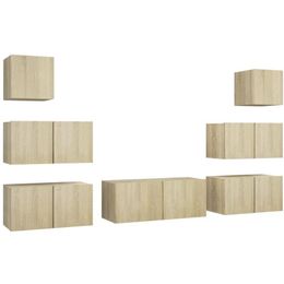 vidaXL - 7-tlg. TV-Schrank-Set Sonoma-Eiche Holzwerkstoff