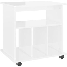 vidaXL - Rollschrank Hochglanz-Weiß 60x45x60 cm Holzwerkstoff