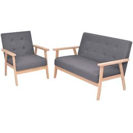 vidaXL - Sofa-Set 2-tlg. Stoff Dunkelgrau