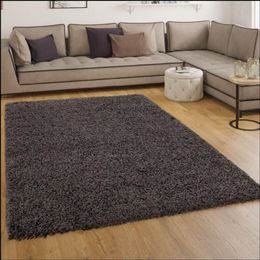 Paco Home - Shaggy Hochflor Langflor Teppich Sky Einfarbig in Anthrazit 160x220 cm