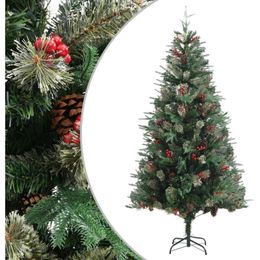 Weihnachtsbaum mit Zapfen，Kunstbaum Grün 225 cm PVC & PE vidaXL