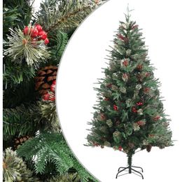 Weihnachtsbaum mit Zapfen，Kunstbaum Grün 195 cm PVC & PE vidaXL