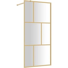 Duschwand für Begehbare Dusche mit ESG Klarglas Golden 90x195cm vidaXL