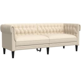 vidaXL - 3-Sitzer-Sofa Chesterfield Leinen