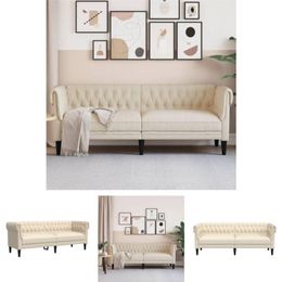 3-Sitzer-Sofa Chesterfield Leinen - Sofas - The Living Store