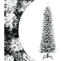 Künstlicher Weihnachtsbaum Schlank mit Schnee 150 cm pvc & pe vidaXL