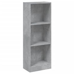 Bücherregal 3 Fächer Betongrau 40x24x109 cm Holzwerkstoff vidaXL