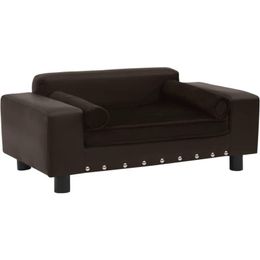 vidaXL - Hundesofa Braun 81x43x31 cm Plüsch und Kunstleder