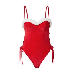 Hunkem&ouml;ller Hunkem&ouml;ller Body 'Jovie' Damen Gr&ouml;&szlig;e M rot / wei&szlig;
