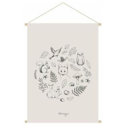 Miliboo - Kakemono für Kinder Illustration Herbstwald L40 x B60 cm foret