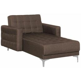 Beliani Chaiselongue Braun Polsterbezug ausklappbar mit gestepptem Bezugsstoff Modernes Design