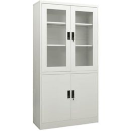 Büroschrank Hellgrau 90x40x180 cm Stahl vidaXL