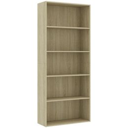 Bücherregal 5 Fächer Sonoma-Eiche 80x30x189 cm Holzwerkstoff vidaXL