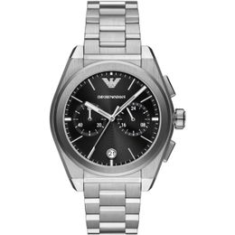 Chronograph Emporio Armani "AR11560", silber (silberfarben), Armbanduhren, Herren, Armbanduhr, Herrenuhr, Edelstahlarmband, analog, Tag, Stoppfunktion