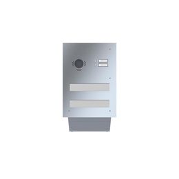 LEABOX 2er Kamera Durchwurfbriefkasten in Edelstahl ELCOM BTC 200/500