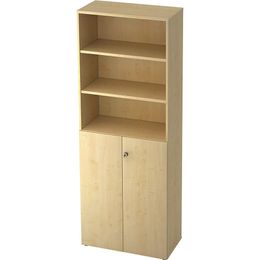 eurokraft pro Kombi-Schrank, 5 Fachböden, 2 Flügeltüren, Ahorn-Dekor / Ahorn-Dekor
