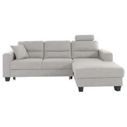 Ecksofa Trendmanufaktur "Chamber, zeitlos und modern, bequem mit hohem Sitzkomfort, L-Form", grau (quiet grau), B:247cm H:85cm T:165cm, Sofas, inklusive einer Kopfstütze, wahlweise mit Schlaffunktion