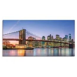 Wandbild Artland "Skyline New York City", blau, B:150cm H:75cm, Bilder, als Alubild, Outdoorbild, Leinwandbild, Poster, Wandaufkleber