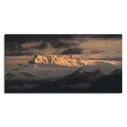 Wandbild Artland "Dents du Midi, Schweizer Berge", grau, B:150cm H:75cm, Canvas, Leinwand, Bilder, als Leinwandbild, Poster in verschied. Größen