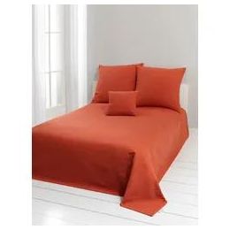 Tagesdecke PEREIRA DA CHUNA Gr. 1, orange (terracotta), B:140cm L:210cm, 100% Baumwolle, WITT-PBK-Tagesdecken-temporär